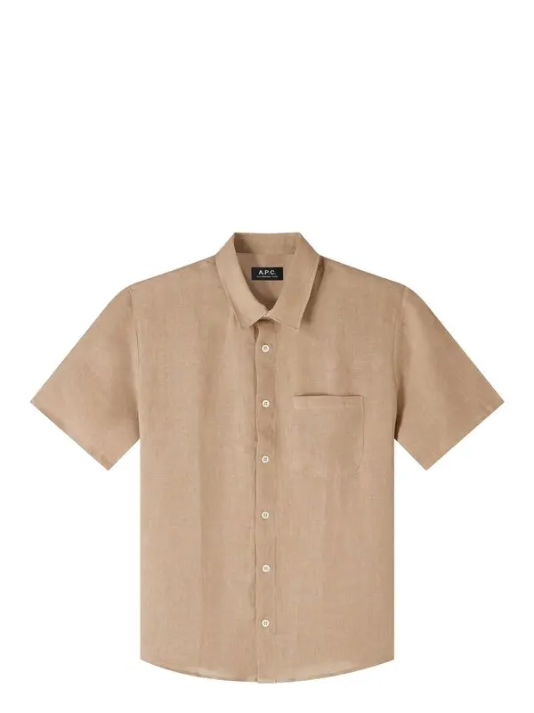A.p.c. Bellini Logo Short-sleeve Shirt - Beige
