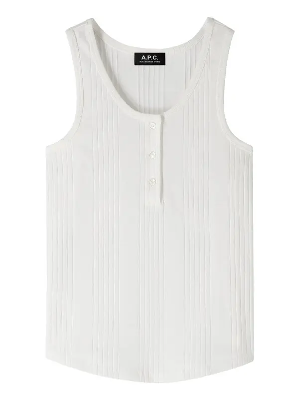 A.p.c. Ribbed Cotton Tank Top - Ecru