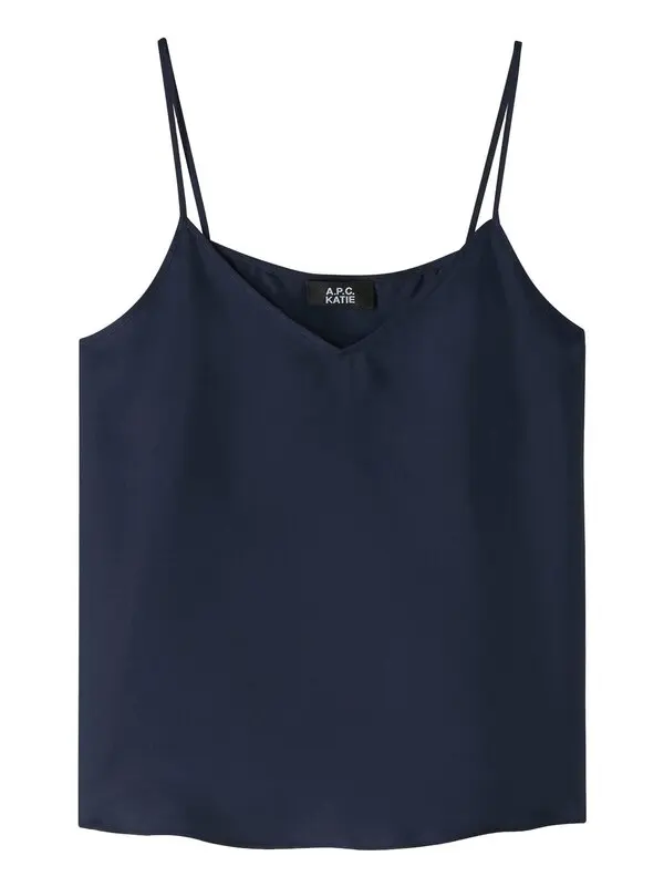 A.p.c. Top With V-neck And Spaghetti Straps - Navy Blue