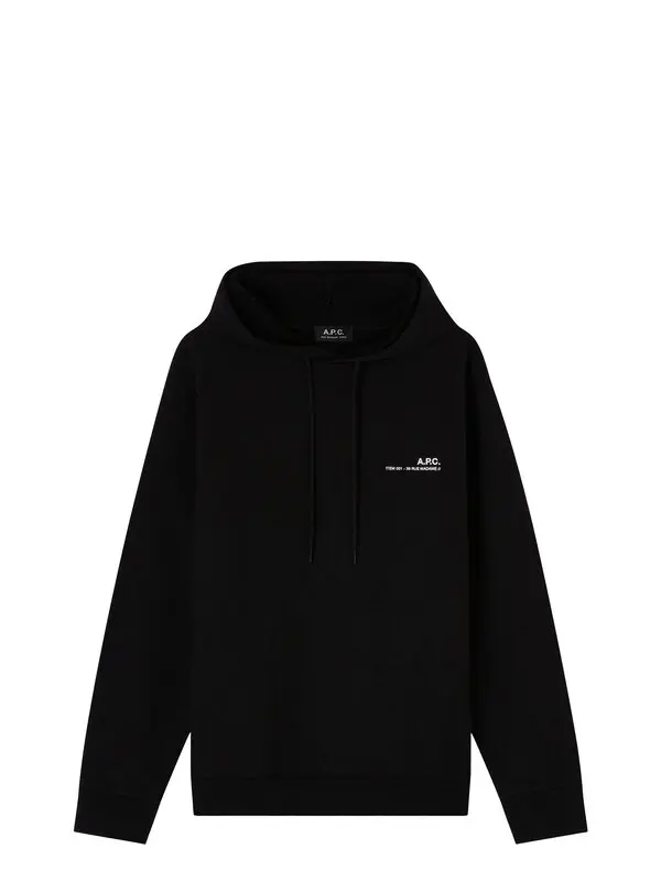 A.p.c. Item 0001" Printed Cotton Hoodie - Black