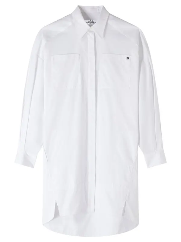 A.p.c. Oversized Cotton Shirt Dress - White