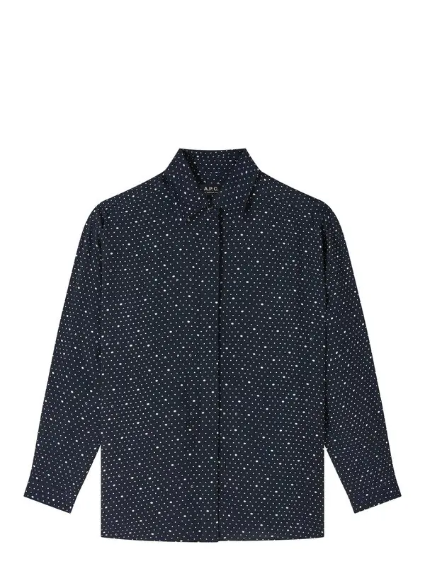 A.p.c. Wendy Polka Dot Shirt - Navy Blue