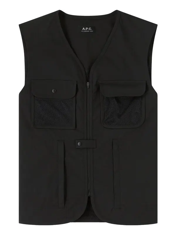A.p.c. Sleeveless Zip-up Vest - Black