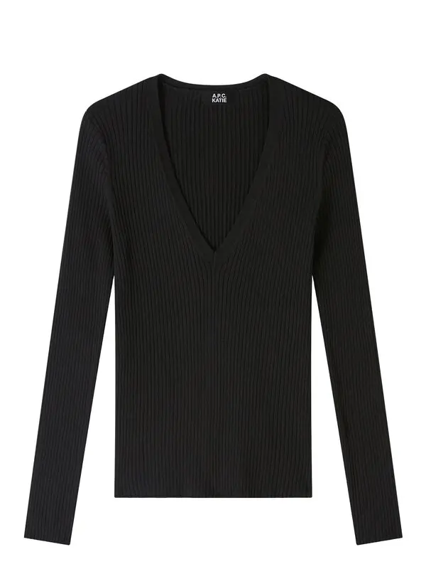 A.p.c. Camille V-neck Sweater - Black