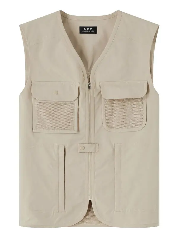 A.p.c. Sleeveless Zip Jacket - Beige