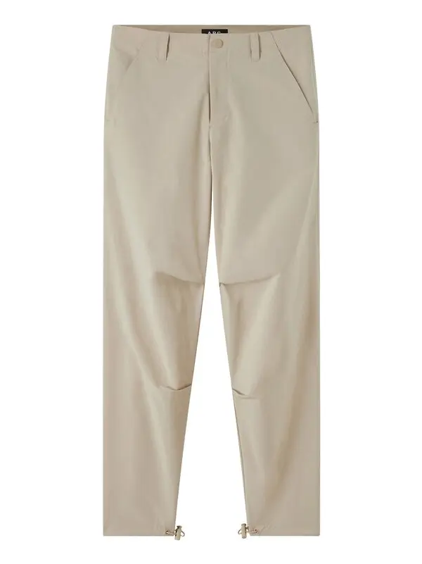 A.p.c. Recycled Polyester Loose Fit Drawstring Ankle Pants - Beige