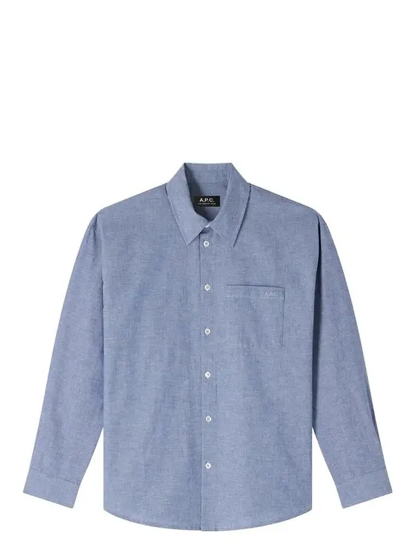 A.p.c. Embroidered Boyfriend Shirt - Indigo