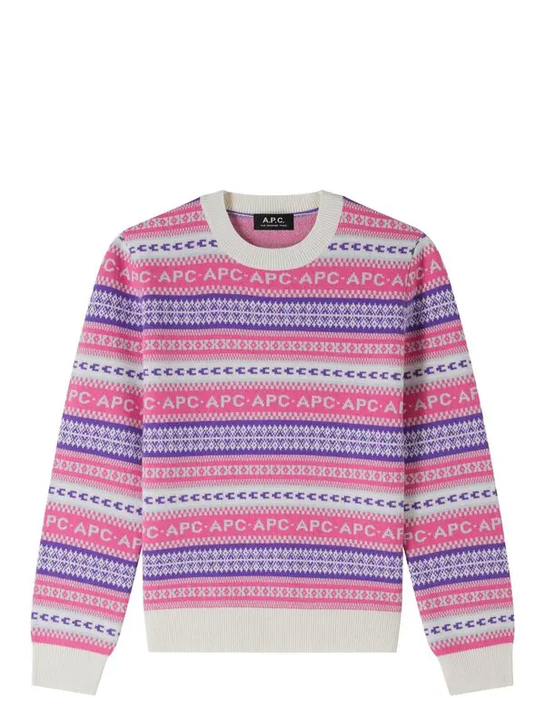 A.p.c. Maisie Printed Merino Wool Sweater - Pink