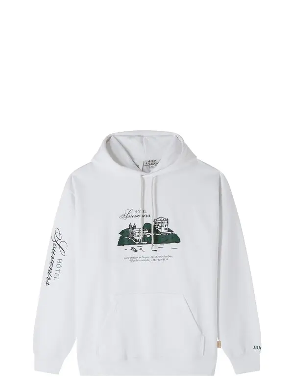 A.p.c. X Jjjjound "hôtel Souvenirs" Hoodie - White