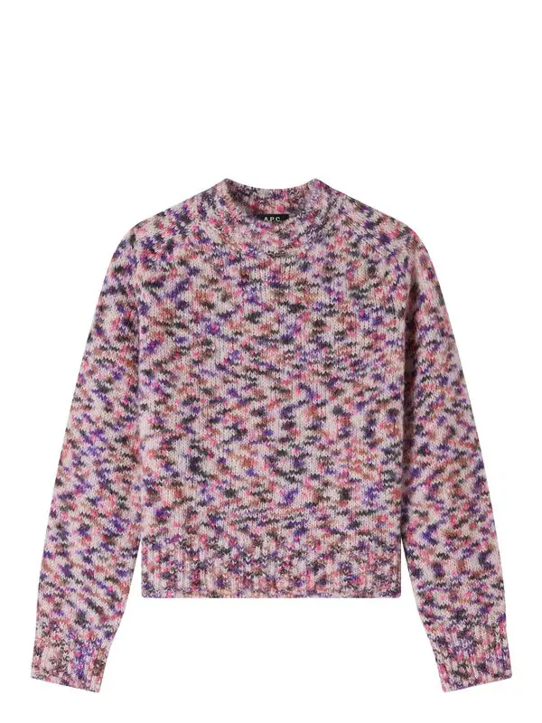 A.p.c. Textured Mohair Blend Crew Neck Sweater - Pink