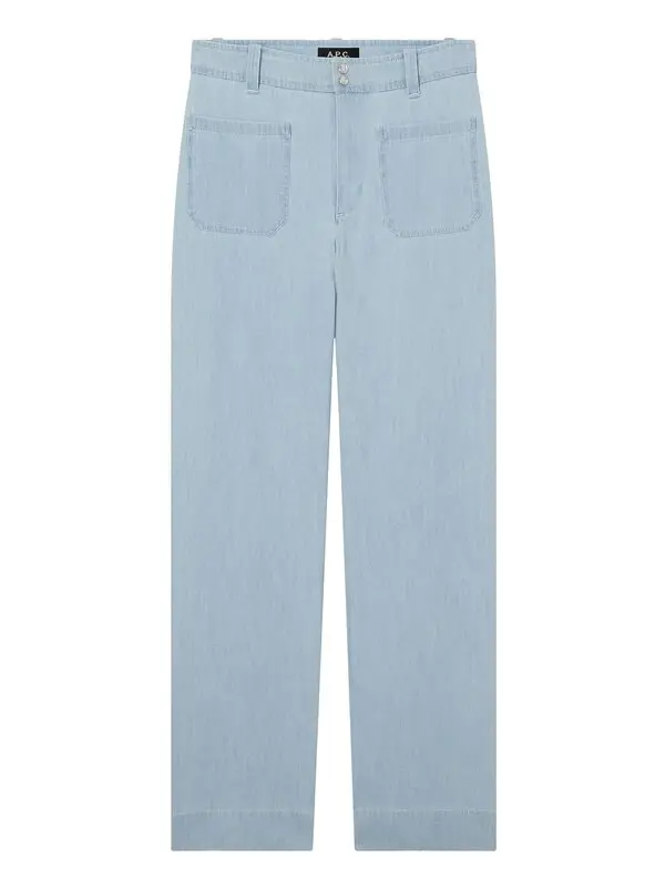 A.p.c. Emilie Iav Light Wash Wide Leg Jeans - Pale Blue