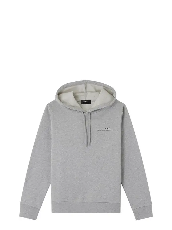 A.p.c. Cotton Hoodie With Logo Print - Black
