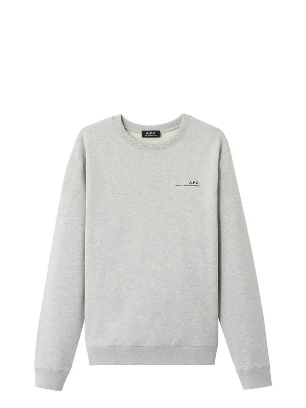 A.p.c. Crewneck Sweatshirt With Logo Print - Light Grey