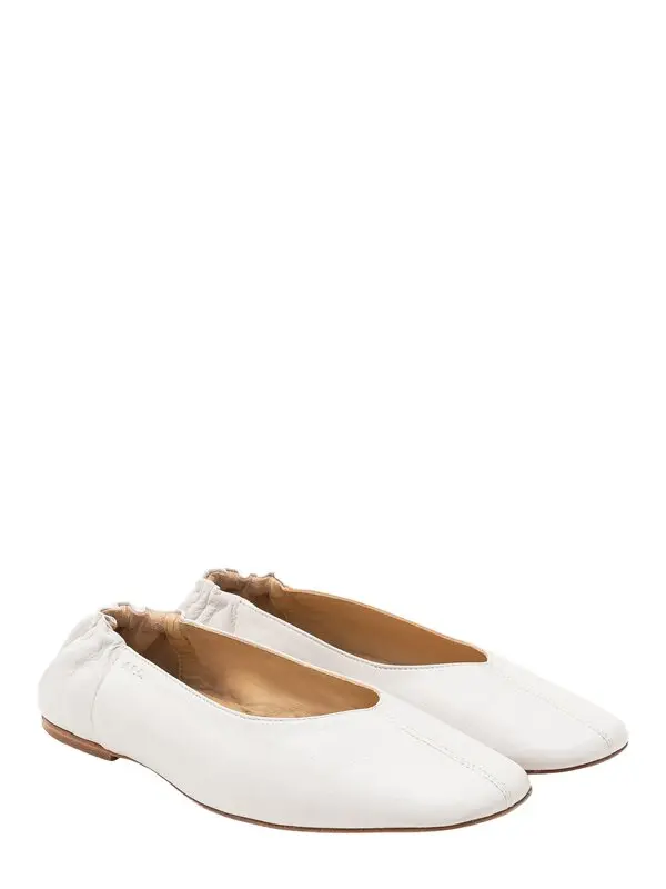 A.p.c. Square-toe Leather Ballet Flats - White