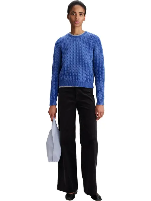 A.p.c. Cable Knit Crew Neck Sweater - Blue