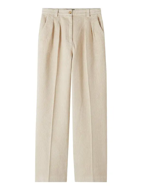A.p.c. Tressie Pleated Wide-leg Trousers - Camel