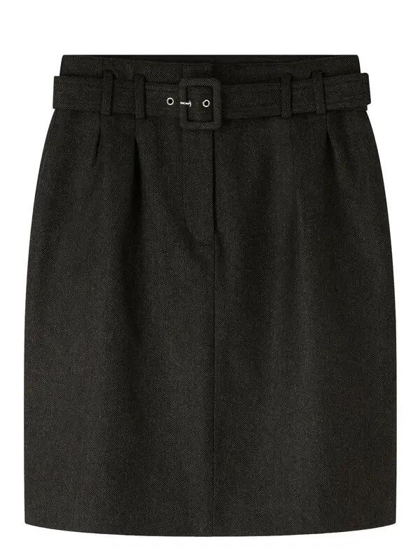 A.p.c. Belted Pleated Skirt - Dark Green