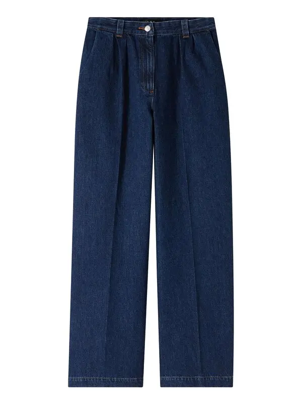 A.p.c. Tressie Wide Leg Denim Trousers - Indigo