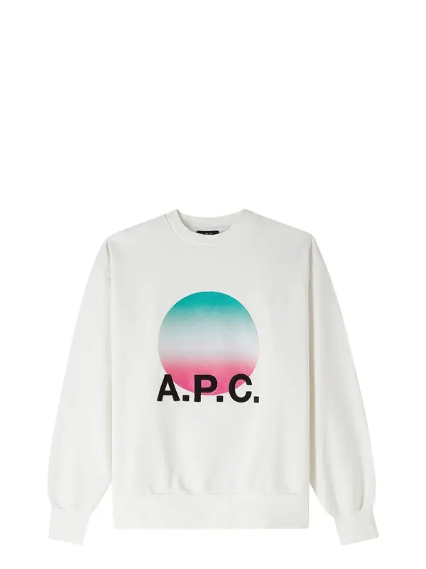 A.p.c. Crewneck Sweatshirt With Embroidered Logo - White
