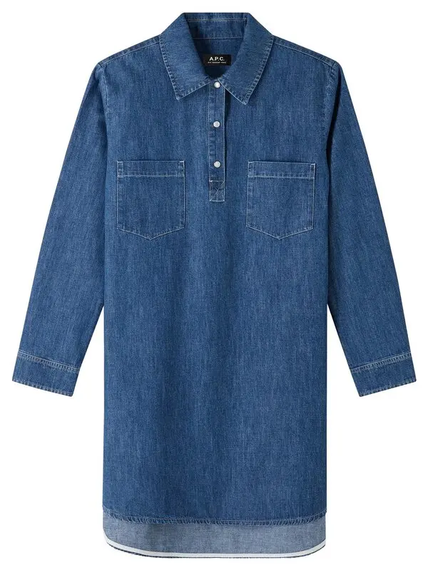A.p.c. Cotton Shirt Dress - Indigo