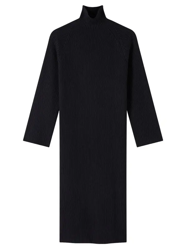 A.p.c. Prisca Ribbed Knit Dress - Navy Blue