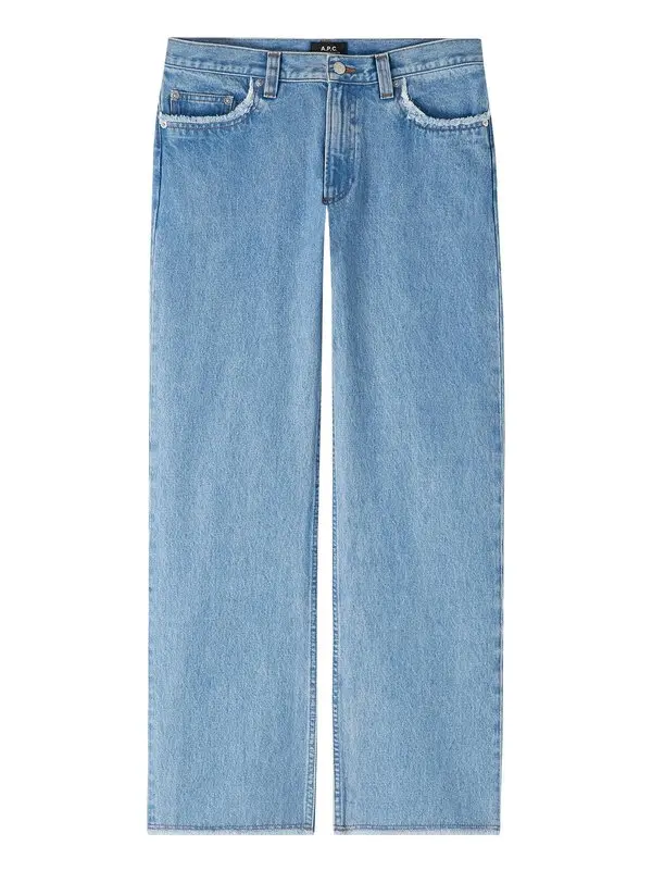 A.p.c. Relaxed Fit Jeans With Raw Edge Hem - Light Blue