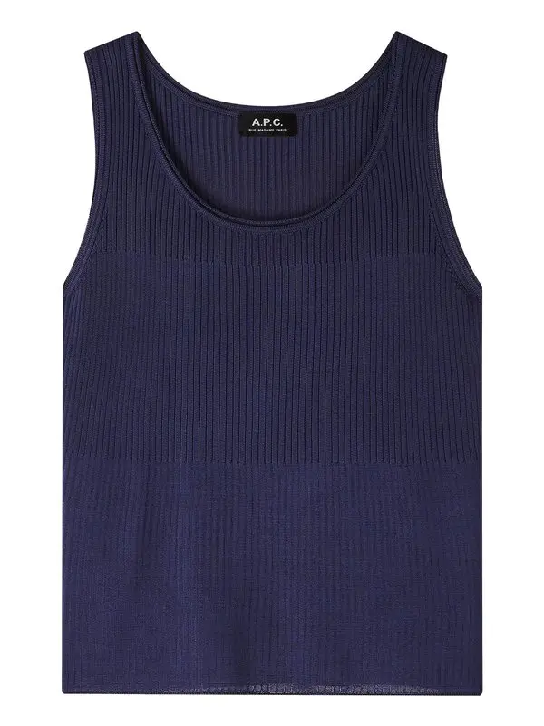 A.p.c. Ribbed Knit Tank - Navy Blue
