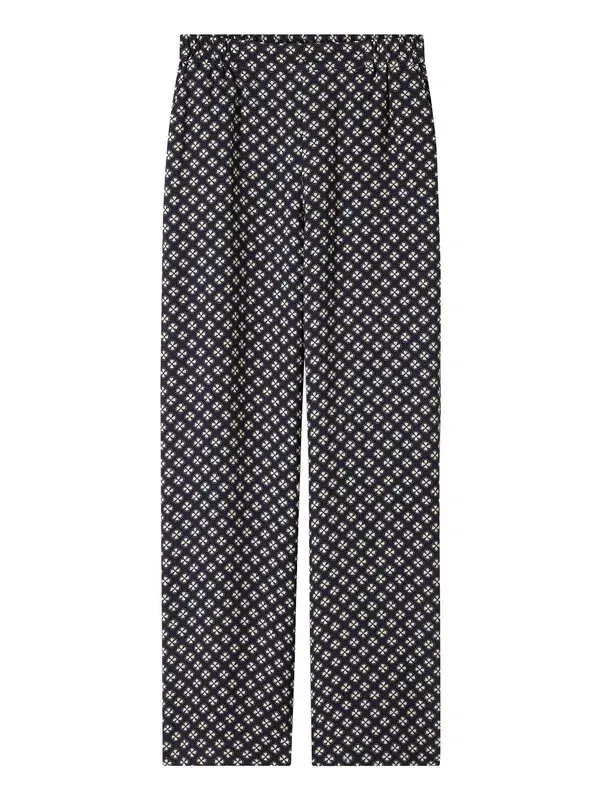 A.p.c. Lisebeth Printed Wide Leg Trousers - Navy Blue