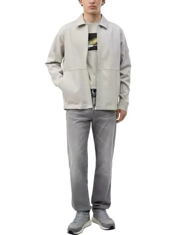 BOSS Zip-up Long-sleeve Shirt - Neutrals