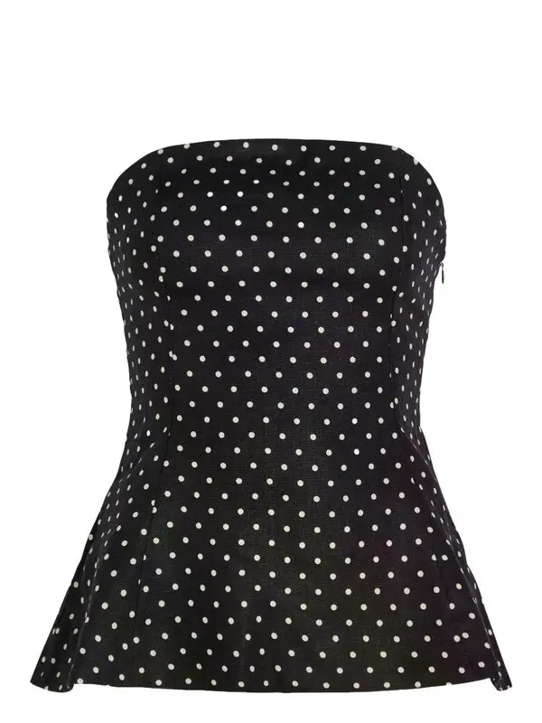 Faithfull The Brand Petro Strapless Peplum Top - Black