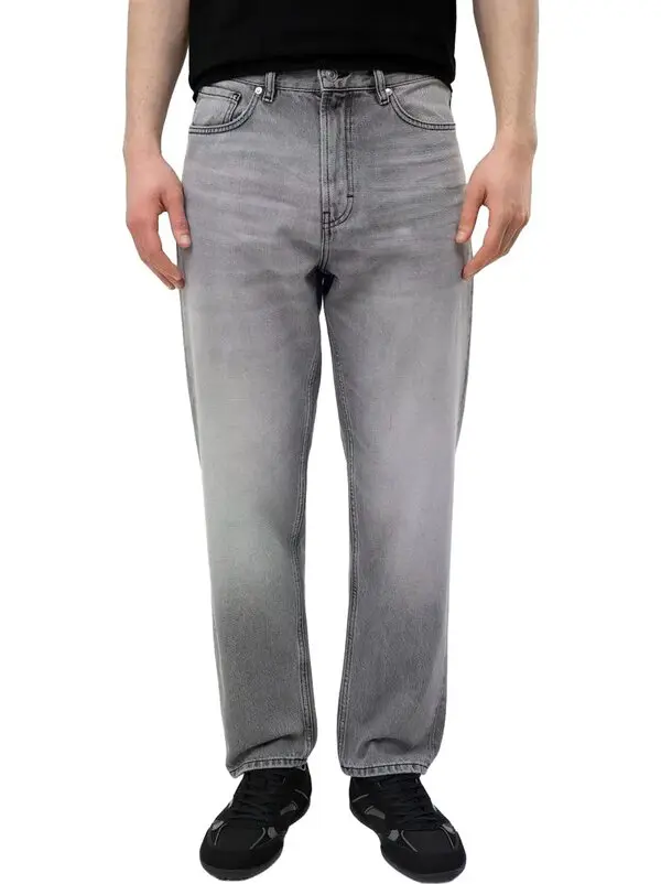Hugo Logo Patch Straight Leg Jeans - Grey