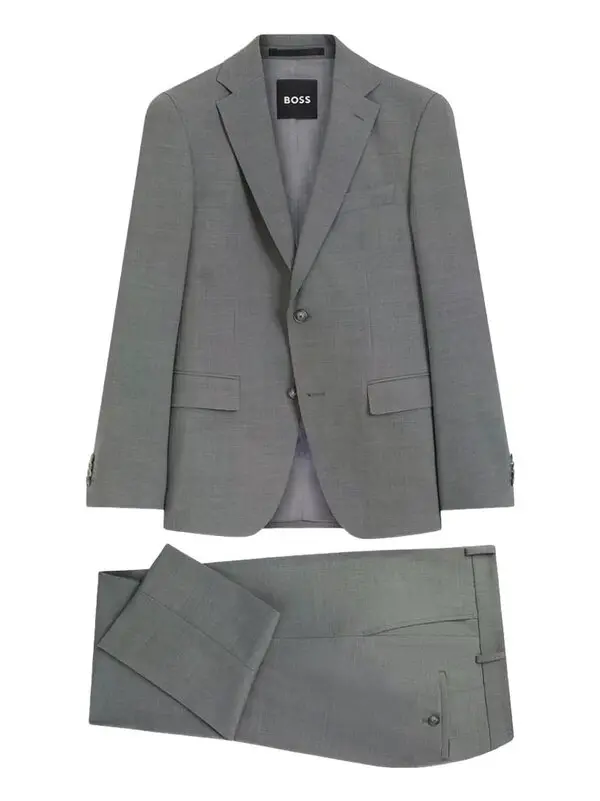 BOSS Single-breasted Notched-lapel Suit - Grey