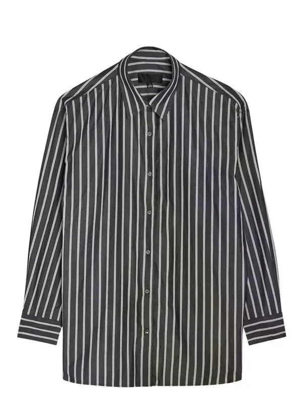 NILI LOTAN Yorke Vertical-stripe Long-sleeve Shirt - Black