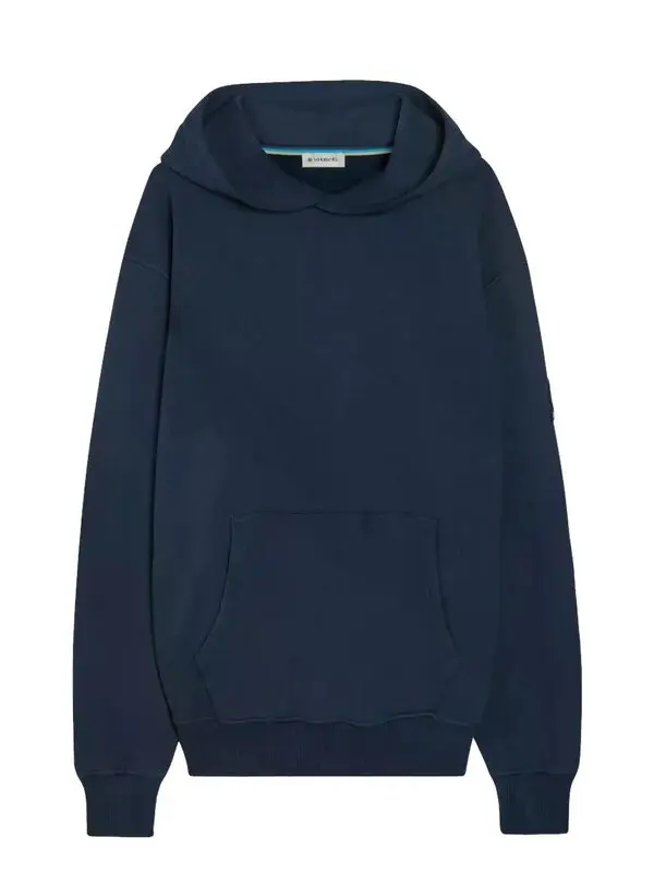 SANDBANKS Logo Patch Jersey Hoodie - Blue