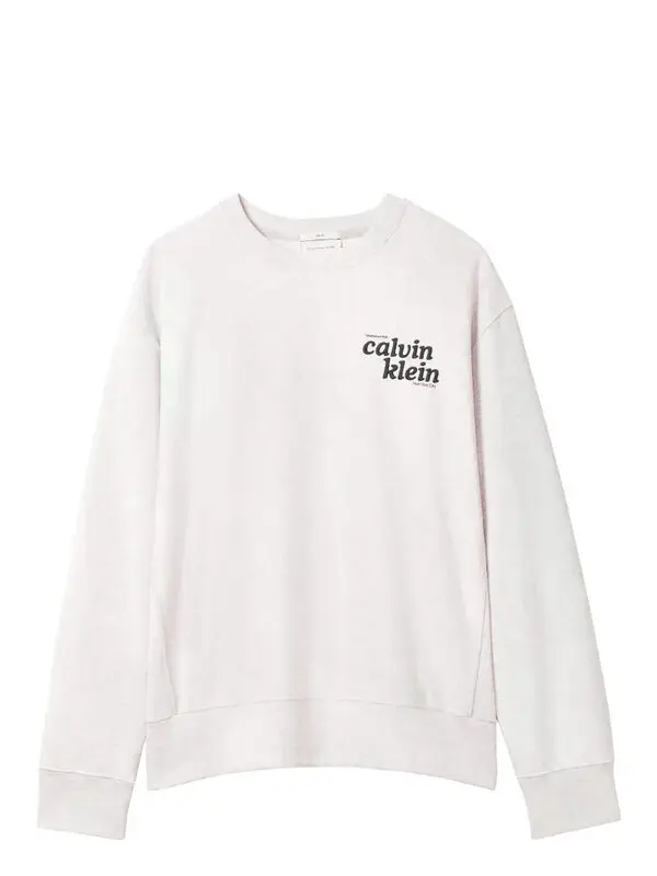 Calvin Klein Print Crew Neck Sweater - Neutrals