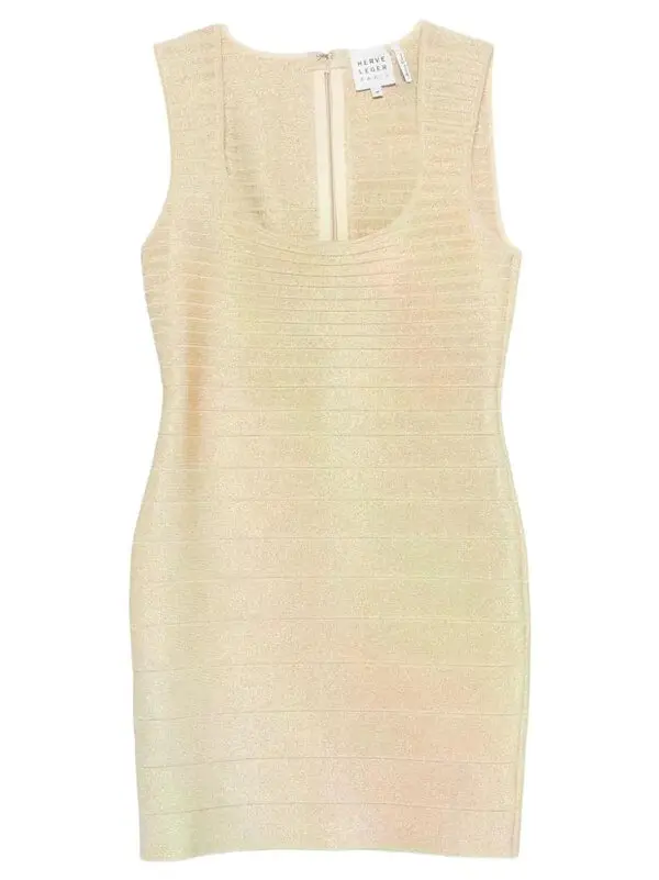 Herve Leger Mirabel Bandage Mini Dress - Neutrals