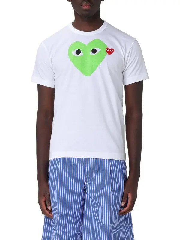 Play Comme Des Garcon Printed Cotton T-shirt - Green