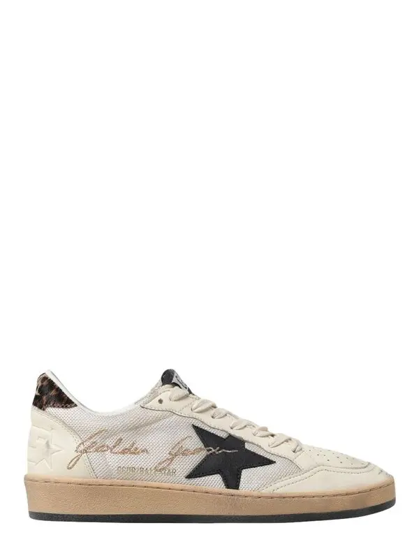 GOLDEN GOOSE Ball Star Sneakers With Leopard Detail - Cream