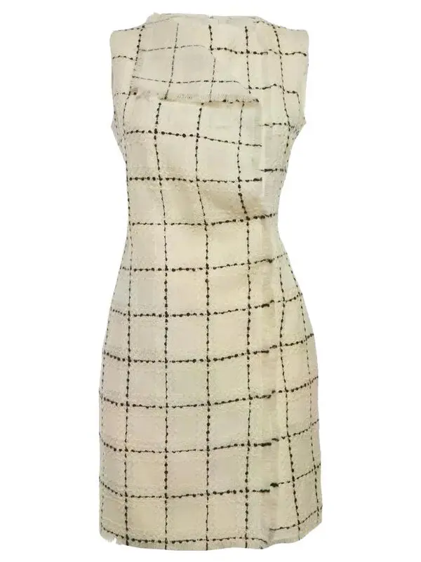 Oscar De La Renta Check-pattern Tweed Mini Dress - Neutrals