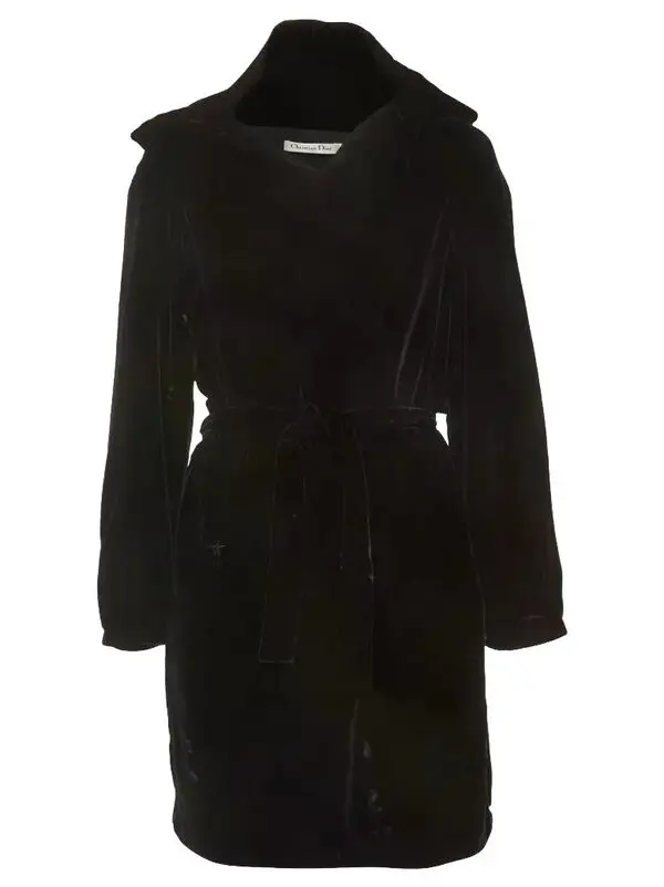 Dior Velvet Belted Mini Dress - Black