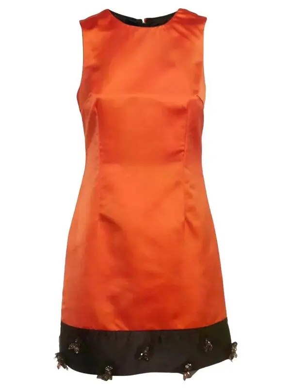 Dolce & Gabbana Embellished Hem Mini Dress - Orange