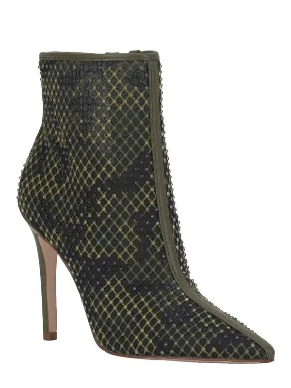Jessica Simpson Pazra Studded Pointed Toe Stiletto Ankle Boot - Deep Moss Multi