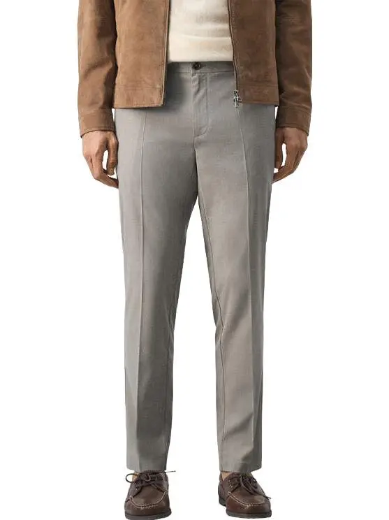 Mango Slim Fit Pleat Front Pants - Beige