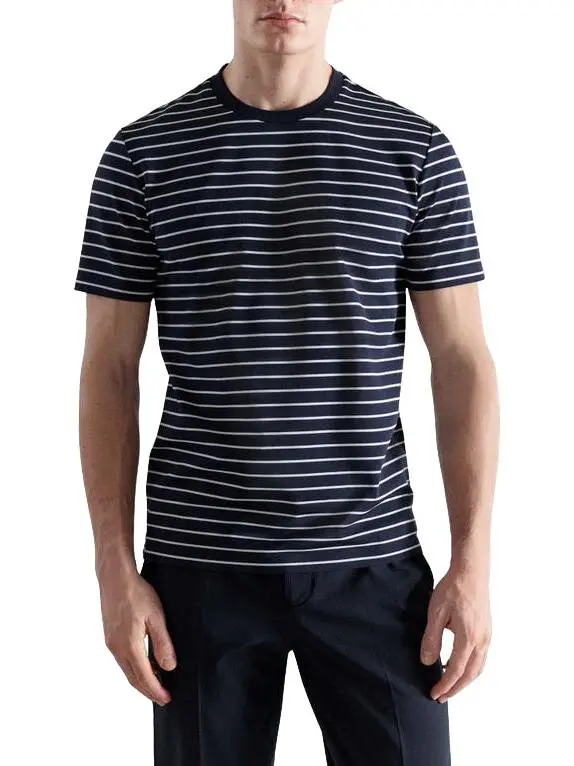 Mango Slim Fit Coolmax® Stripe T-shirt - Navy