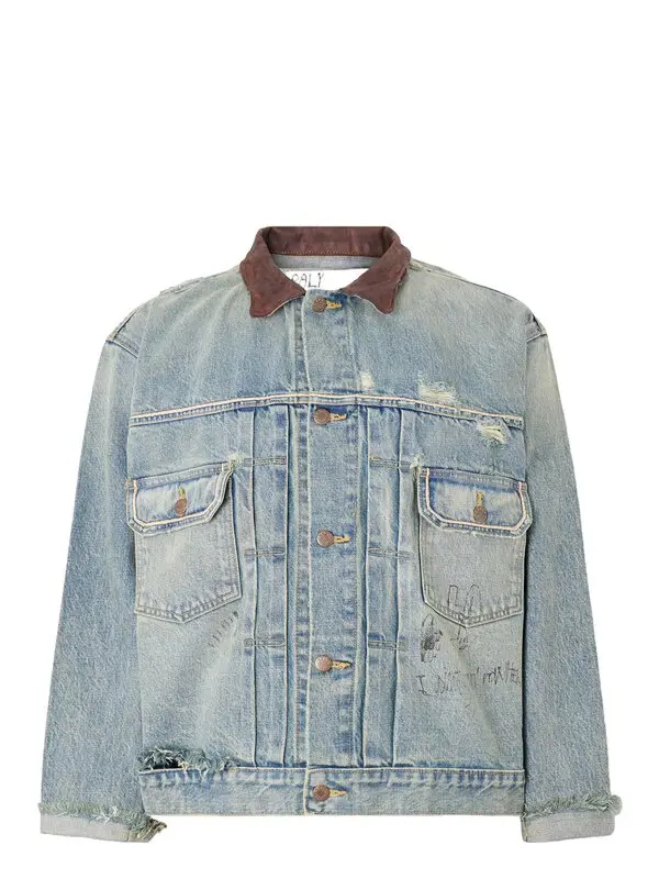 PALY HOLLYWOOD Buffalo 66' Distressed Denim Jacket - Blue