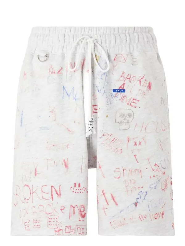 PALY HOLLYWOOD Joshua Tree Printed Cotton-jersey Shorts - Gray