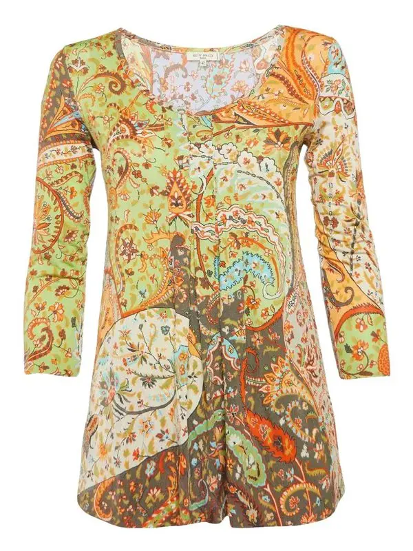 Etro Paisley Print Long Sleeve Blouse - Green