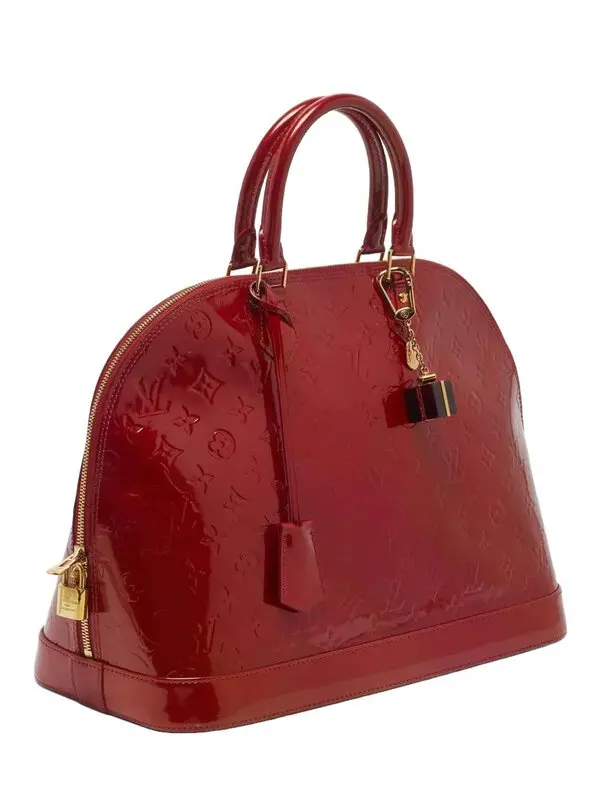 LOUIS VUITTON Alma Monogram Vernis Tote Bag - Red