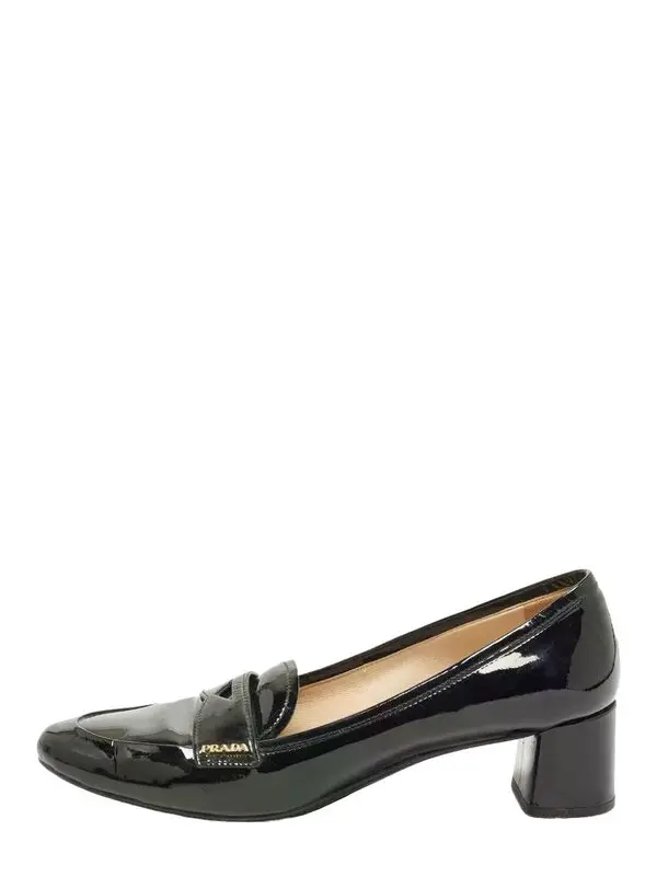 Prada Block Heel Loafer Pumps - Black