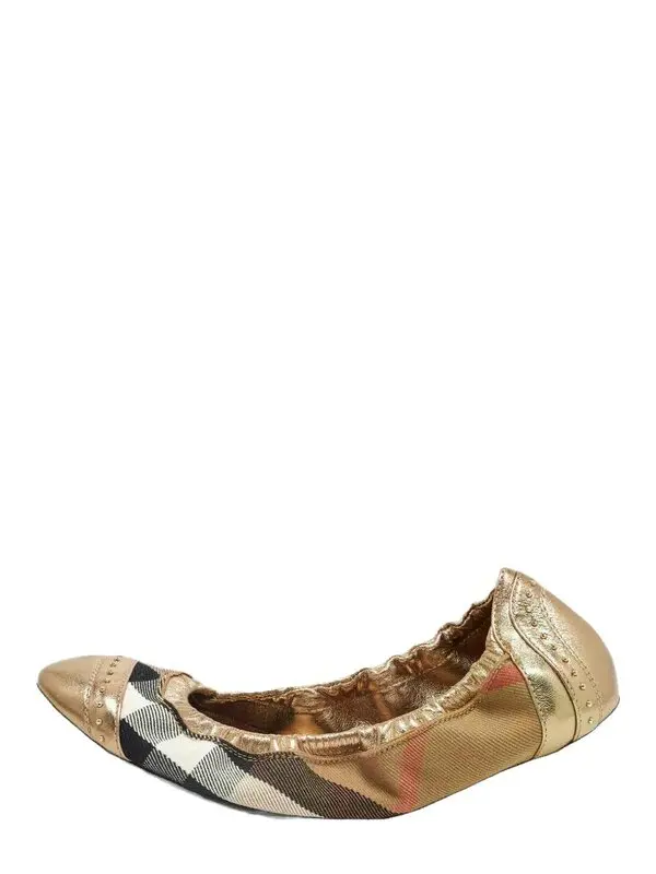 Burberry Southwark House Check Ballet Flats - Gold